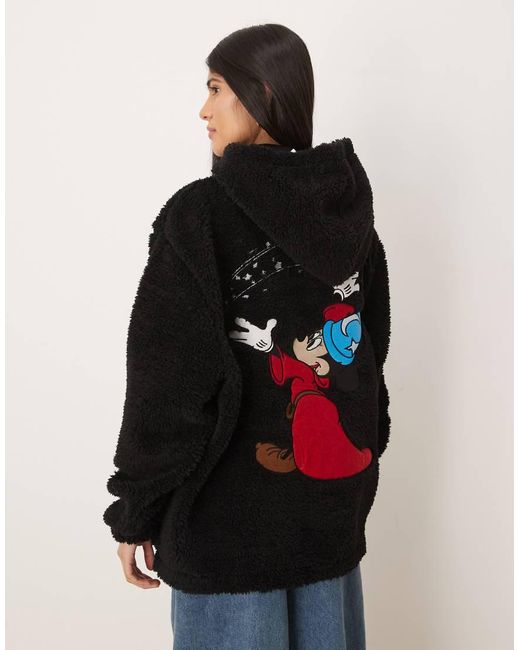 ASOS Disney Fantasia Relaxed Borg Hoodie With Mickey Mouse Embroidery ...