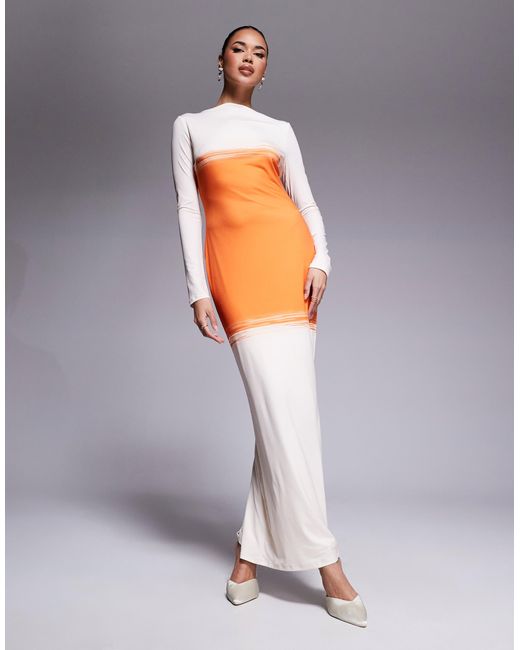 DASKA Jersey Maxi Dress in Gray | Lyst