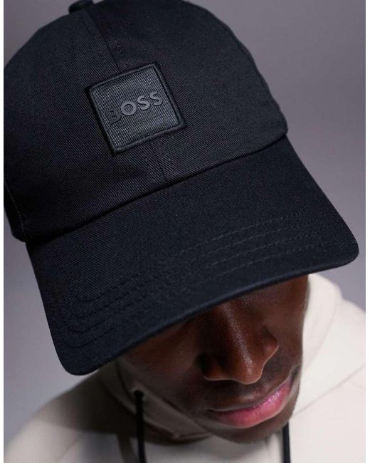 BOSS Boss Derrel Tonal Logo Baseball Cap in Black for Men | Lyst UK