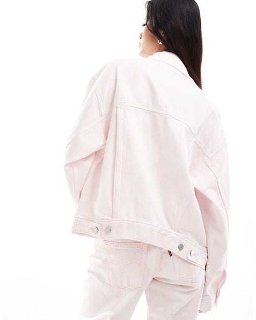 Levi's 90s Twill Trucker Jacket in Pink | Lyst UK