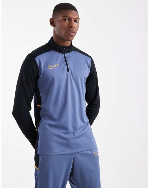 Nike Football Academy 25 Dri-Fit 1/4 Zip Drill Top in Blue for Men ...