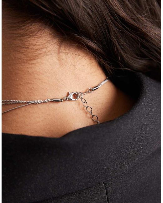 ASOS Multi-row Necklace With Faux Pearls in Black | Lyst UK
