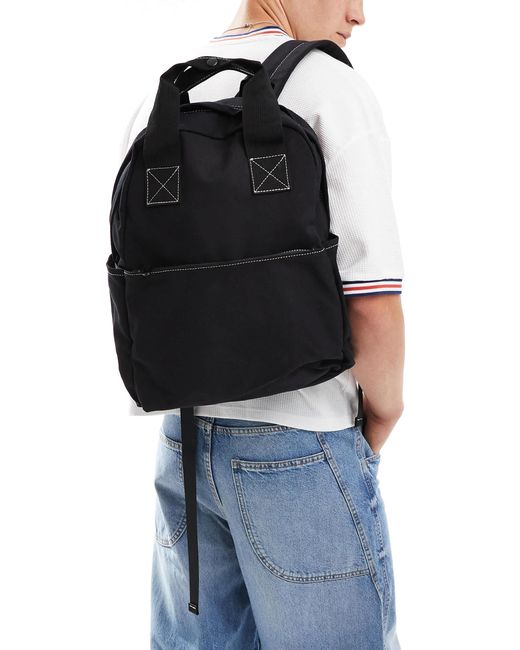 ASOS Backpack With Grab Handle And Contrast Stitch in Black for Men | Lyst