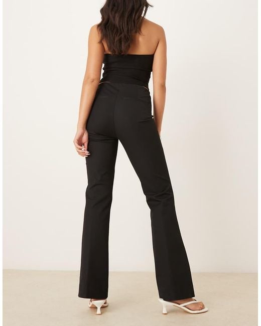 Abercrombie & Fitch Curve Love High Rise Slim Bootcut Trousers in Black ...