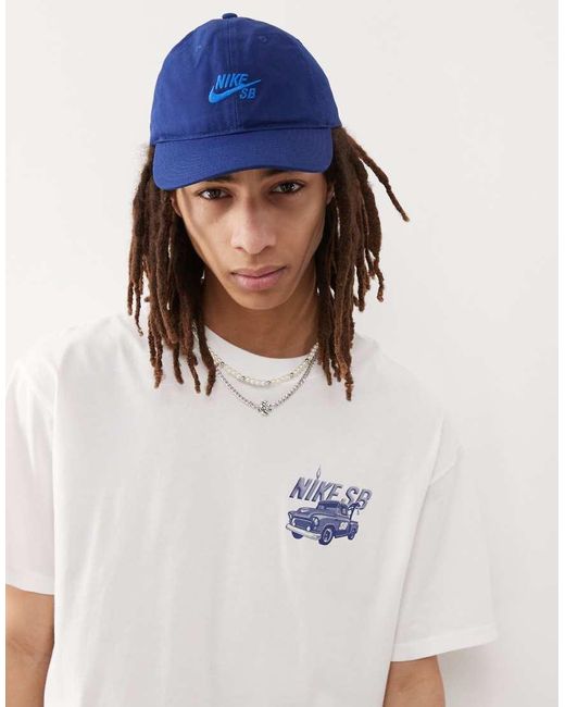 Nike Sb Logo Cap in Blue for Men | Lyst UK