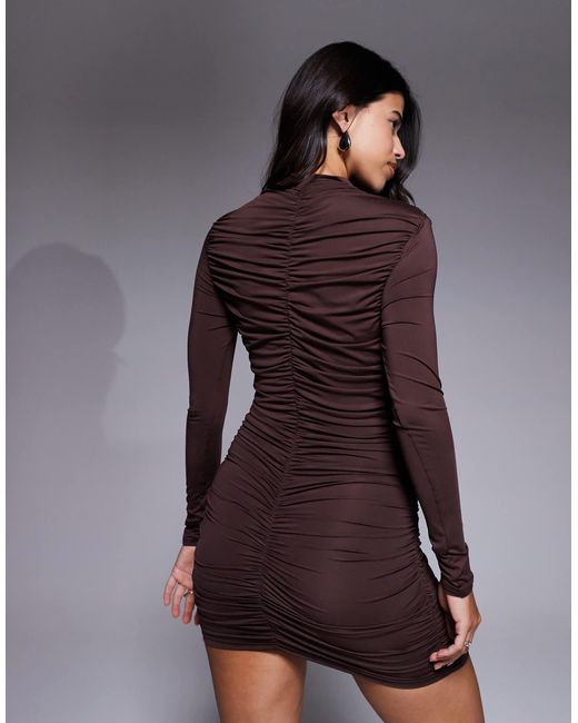 Ruched & Ready Miss Me Sculpted Cross Over Bust And Skirt Detail Mini ...