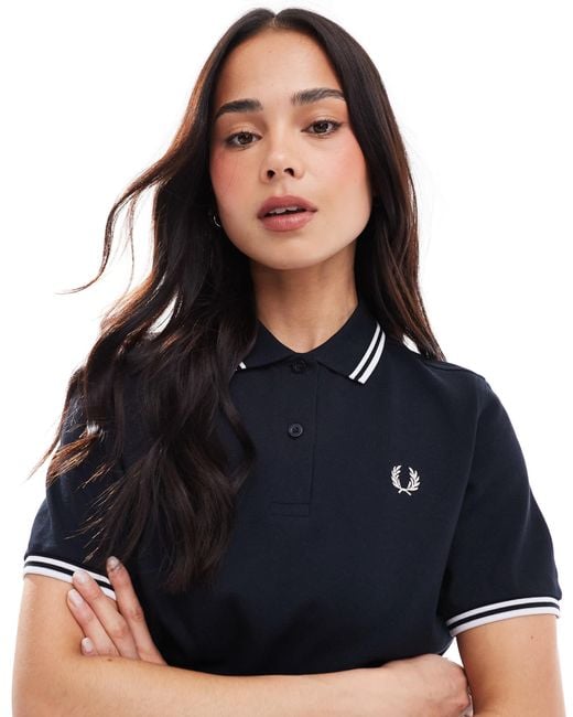 Fred Perry Twin Tipped Polo Shirt in Blue | Lyst