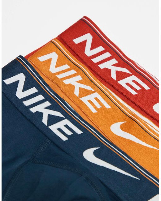Nike Dri-Fit Ultra Comfort 3 Pack Boxer Brief in Orange for Men | Lyst