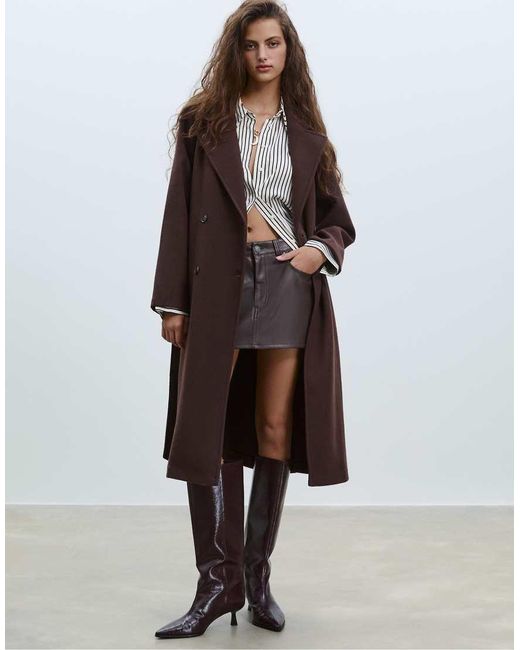 Stradivarius Soft-touch Trench Coat in Brown | Lyst UK