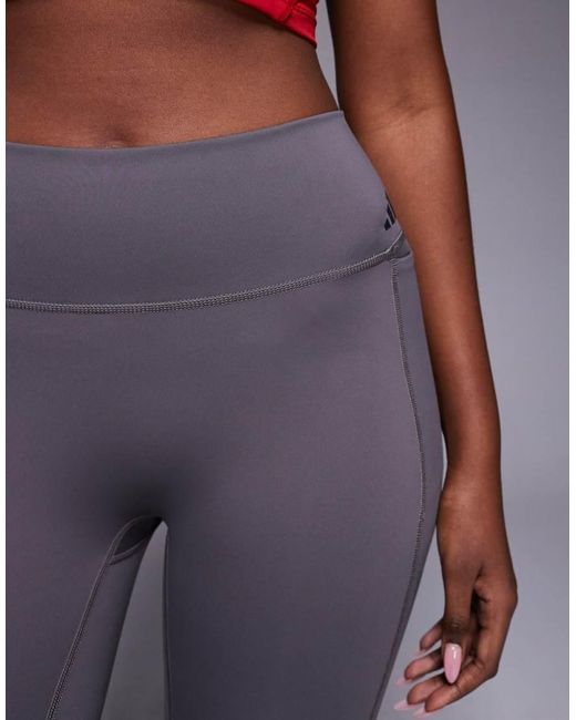 adidas Originals Adidas Training Optime 3 Stripe 7/8 Leggings in Grey ...