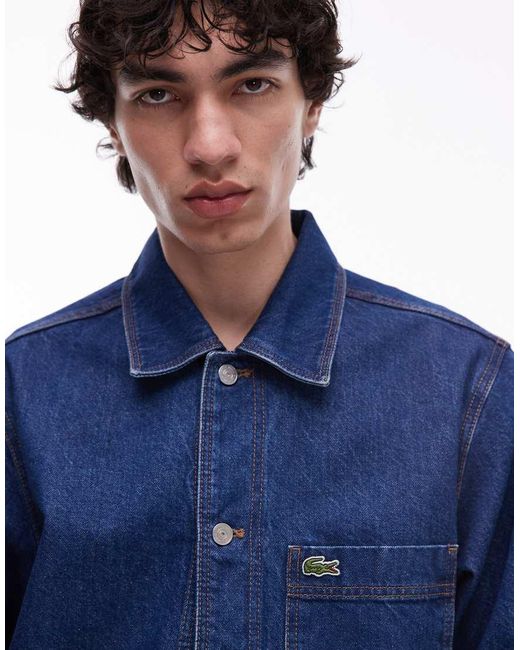 Lacoste Denim Jacket in Blue for Men | Lyst UK