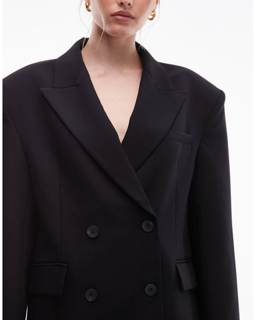 ASOS Tailored Double Breasted Blazer Dress in Black | Lyst