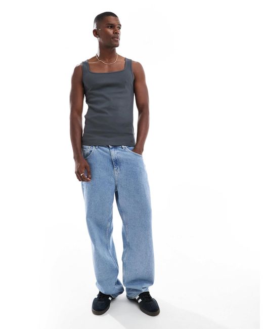 ASOS Essentials Muscle Fit Vest in Gray for Men | Lyst