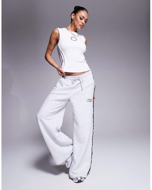 ASOS Weekend Collective Singlet With Embroidered Circle Logo in Gray | Lyst