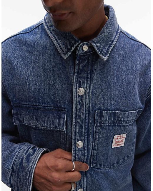 Levi's Workwear Telegraph Quilted Denim Overshirt Jacket in Blue for ...