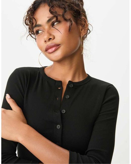 Stradivarius Blouse With Buttons in Black | Lyst UK