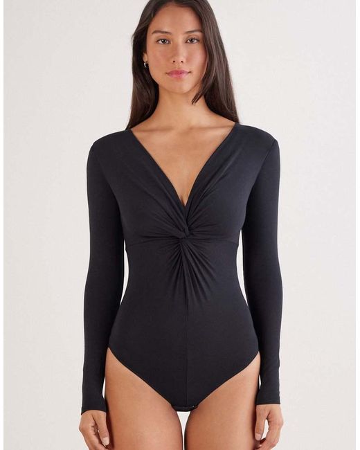 Intimissimi Sensual Attitude Long-Sleeved Bodysuit in Black | Lyst UK