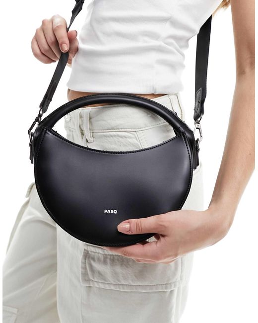 PASQ Crescent Grab Bag With Detachable Crossbody Strap in Gray | Lyst