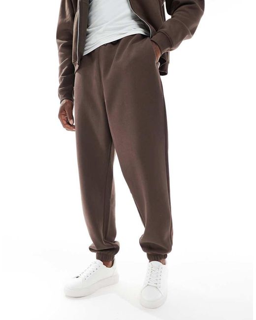 ASOS Essential Oversized Trackies in Brown for Men | Lyst UK