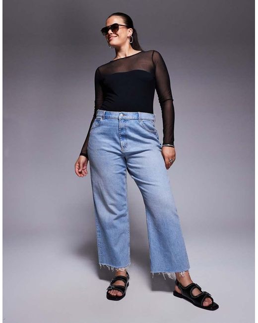 ASOS Asos Design Curve Mesh Mix Panel Long Sleeve Bodysuit in Black ...