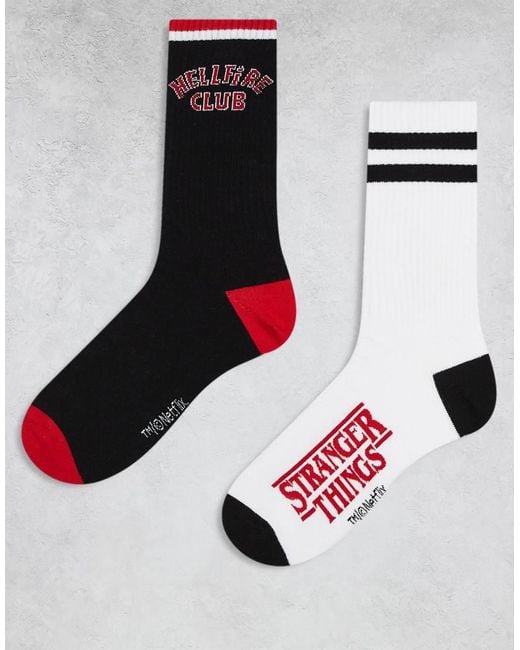 ASOS 2 Pack Socks With Stranger Things Graphic in Black for Men | Lyst UK
