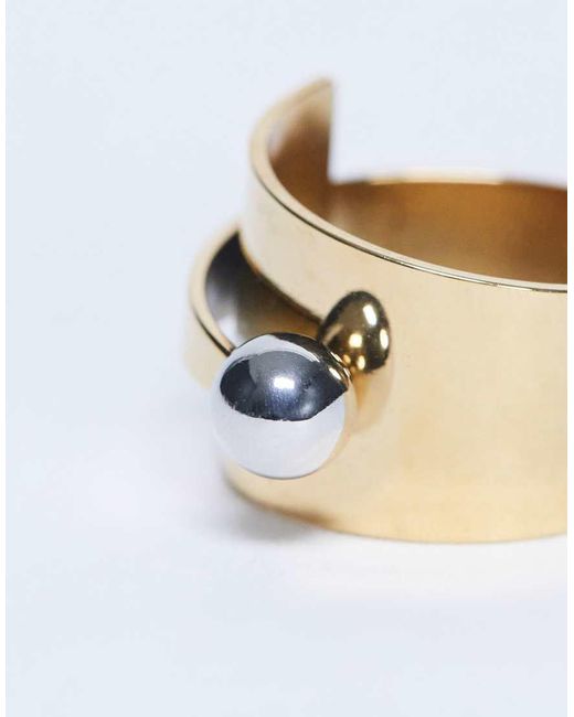 TOPSHOP Ryan Waterproof Stainless Steel Wrap Ring in White | Lyst UK