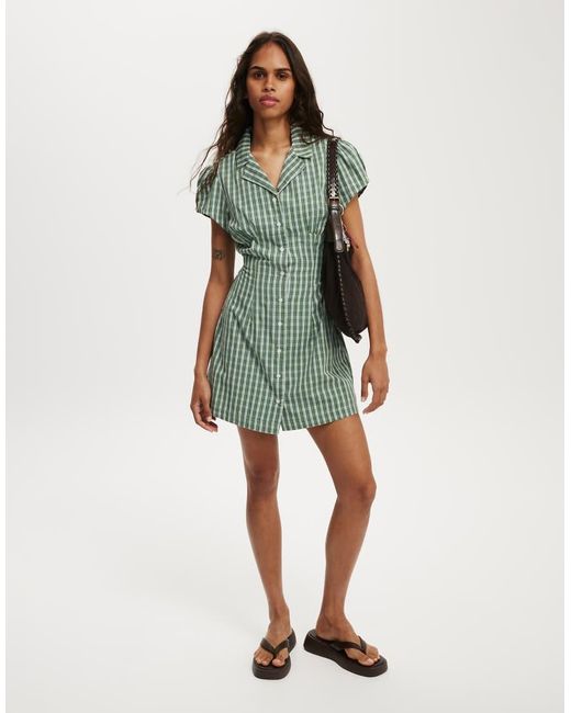 Cotton On Scarlet Shirt Mini Dress in Green | Lyst UK