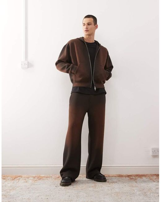 Weekday Co-Ord Scuba-Style Fabric Zip Through Hoodie in Black for Men ...