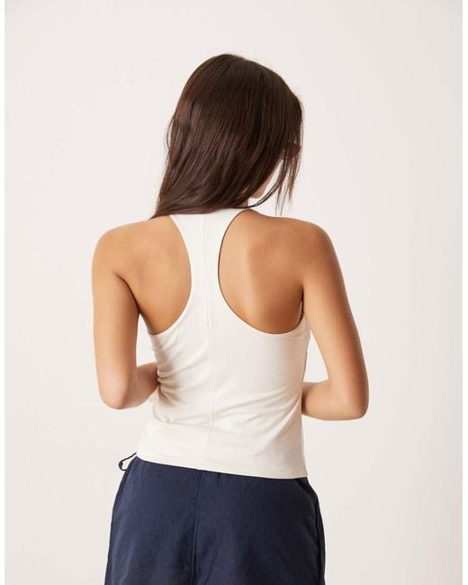 Abercrombie & Fitch Scoop Neck Racerback Tank Top in White | Lyst UK
