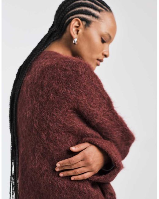 ASOS Chunky Premium Alpaca Jumper in Red | Lyst UK
