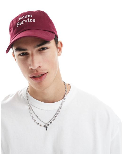 ASOS Room Service Logo Embroidered Cap in White for Men | Lyst