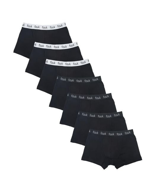 French Connection 7 Pack Fcuk Cotton Stretch Boxers in Blue for Men ...