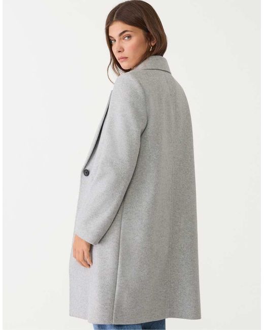 Stradivarius Soft-touch Button-up Midi Coat in Grey | Lyst UK