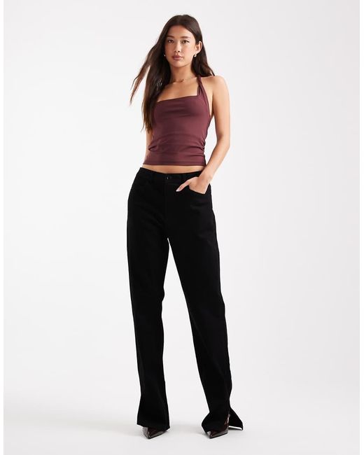 ASOS Twist Strap Halter Top in Purple | Lyst UK