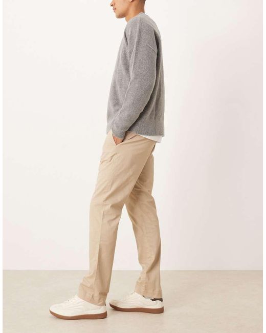 Polo Ralph Lauren Straight Fit Flat Front Stretch Twill Chinos in Natural for Men | Lyst UK