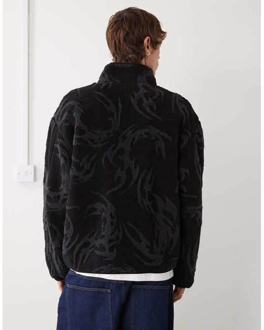 Weekday Jaquard Pile Jacket in Black for Men | Lyst UK