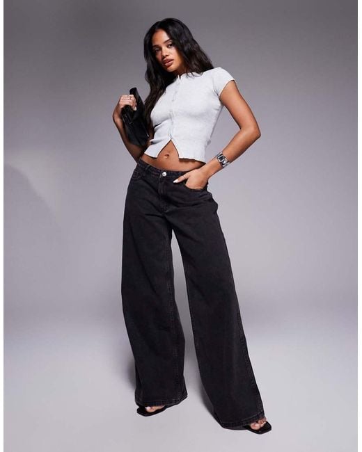 Princess Polly Ramos Low Rise Wide Leg Jeans in Blue | Lyst UK