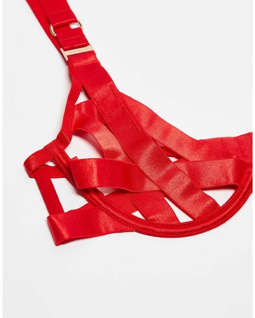 Bluebella Ariana Wi Bra With Strapping Details in Red | Lyst