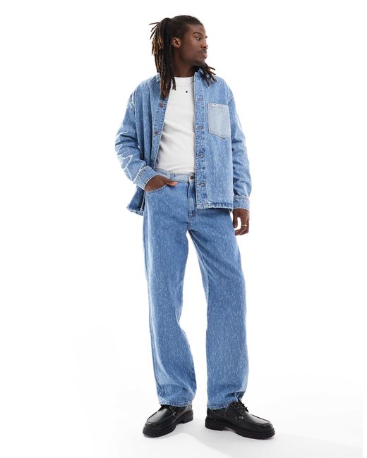 Wrangler Novak Acid Wash Denim Chore Jacket Relaxed Fit in Blue for Men ...