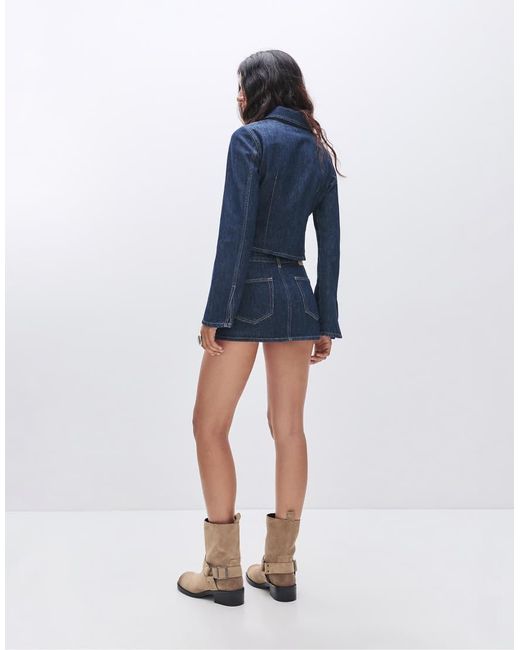Pull&Bear Zip Denim Shirt in Blue | Lyst UK