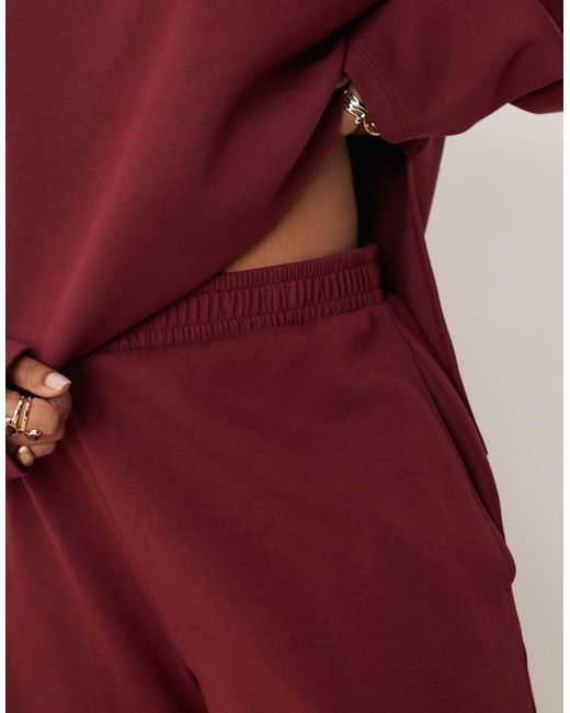 ASOS Asos Design Curve Interlock Barrel Leg Jogger in Red | Lyst UK
