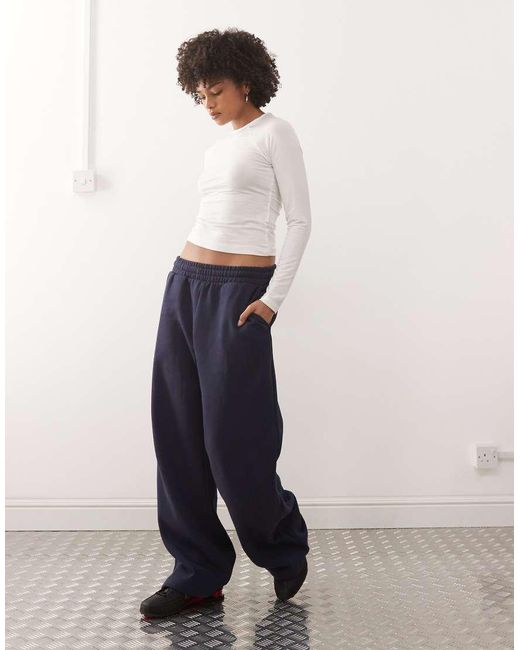 Weekday Heavyweight Jersey Wide Leg joggers in White | Lyst UK