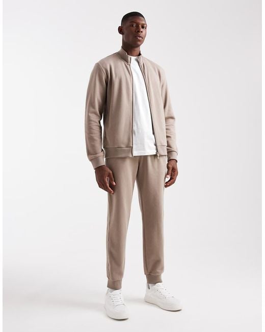 Emporio Armani Tuta Logo Zip Through Lounge Tracksuit in Natural for ...