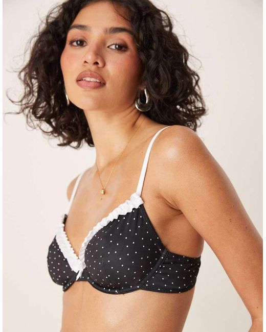 ASOS Gerri Underwire Bikini Top in Natural | Lyst UK
