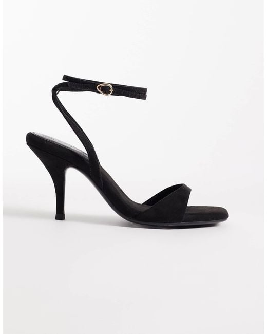 ASOS Hope Barely There Mid Heel Stiletto Sandals in Black | Lyst