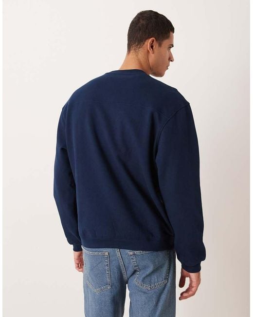 ASOS Circular Oversized Sweatshirt in Blue for Men | Lyst UK