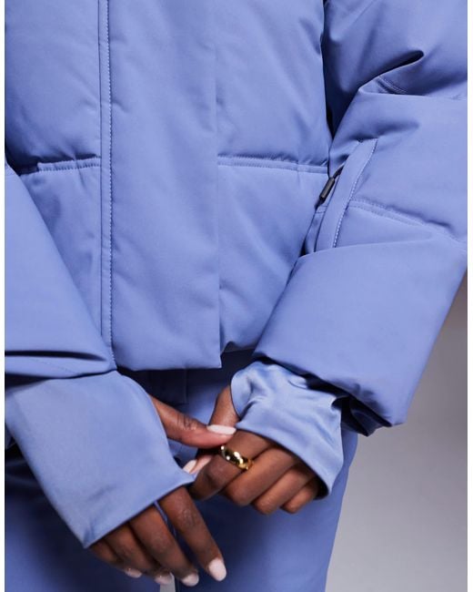 ASOS 4505 Ski & Snow Asos 4505 Ski Boxy Fit Puffer Ski Jacket in Blue ...
