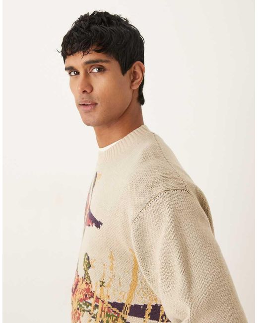 Abercrombie & Fitch Countryside Graphic Jumper in Natural for Men | Lyst UK