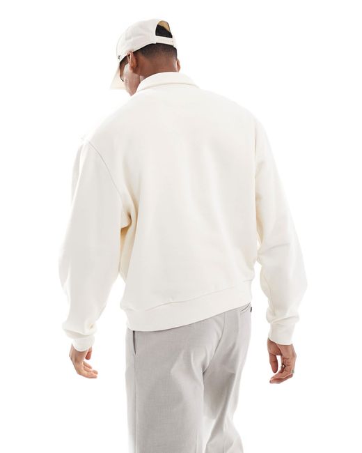 ASOS Oversized Boxy Polo With Piping And Chest Print in White for Men ...