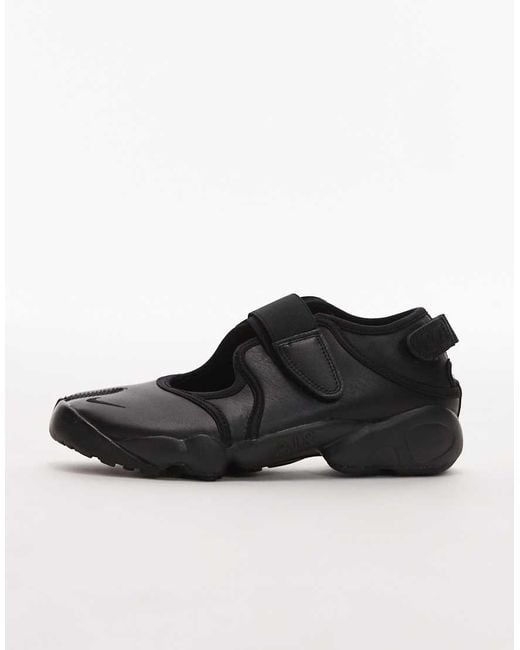 Nike Air Rift Leather Trainers in Black | Lyst UK